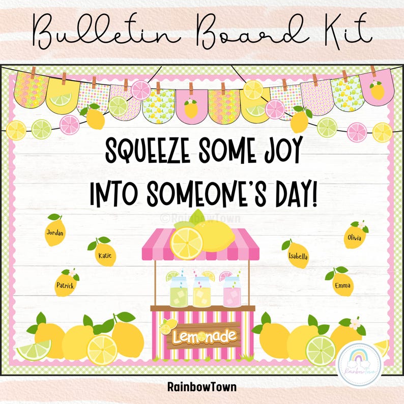 Summer Bulletin Board Kit Lemon Classroom Decor Printable & Editable - Etsy
