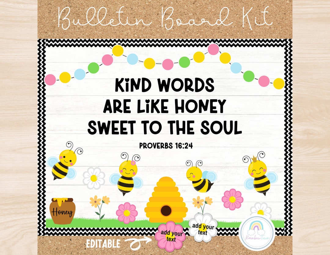 Bee Bulletin Board Spring Bulletin Board Kit Christian Bulletin Board ...