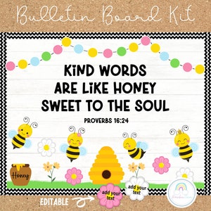 Bee Bulletin Board Spring Bulletin Board Kit Christian Bulletin Board ...