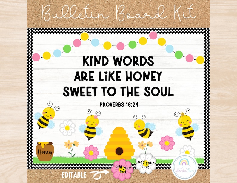 Bee Bulletin Board Spring Bulletin Board Kit Christian Bulletin Board ...