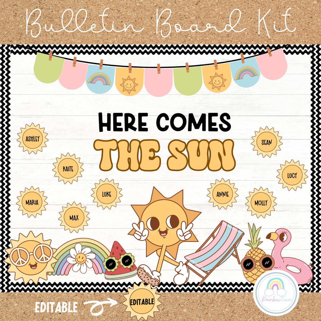 The Sun Summer Bulletin Board Kit April May Bulletin Board Groovy ...