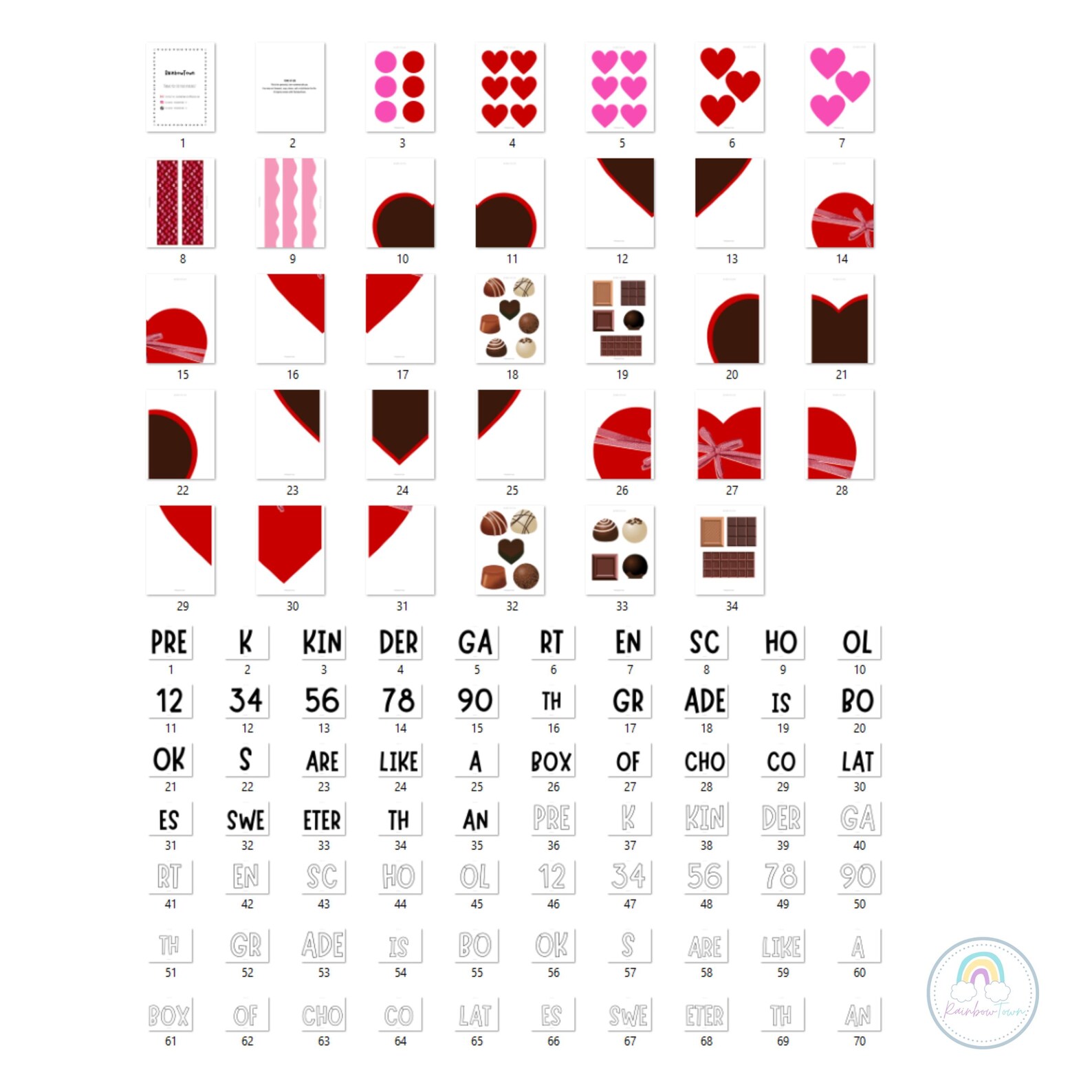 Valentine's Day Bulletin Board Kit A Box of Chocolates Classroom Decor ...