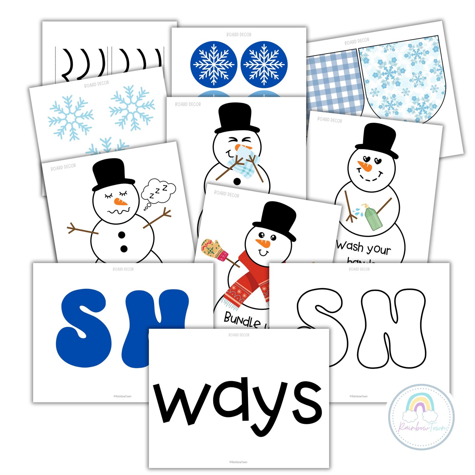 Winter Bulletin Board Kit Healthy Habits Snowman School Nurse Classroom ...