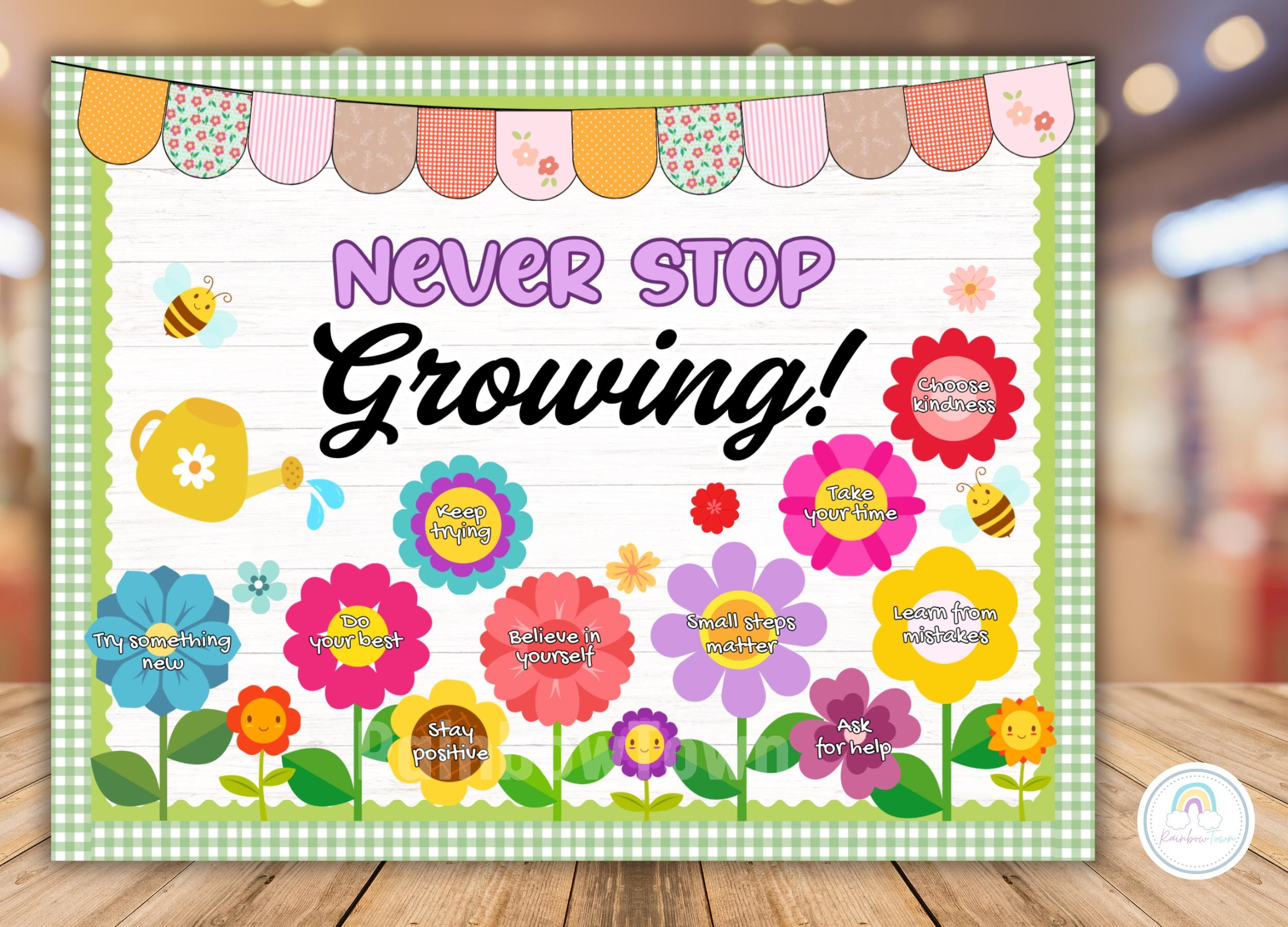 Spring Bulletin Board Kit Flower Classroom Decor Printable & Editable ...