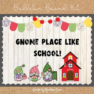 Back to School Bulletin Board Kit Gnome Classroom Decoration Welcome ...
