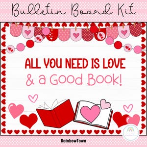 Valentine's Day Bulletin Board Kit Love Good Book Classroom Library ...