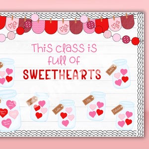 Valentine’s Day Bulletin Board Kindness Jar Door Decor Kit February ...