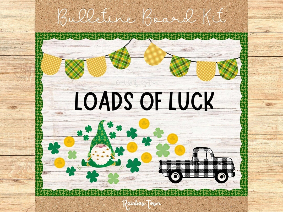 St.patrick's Day Bulletin Board Kit Loads of Luck March Classroom Decor ...