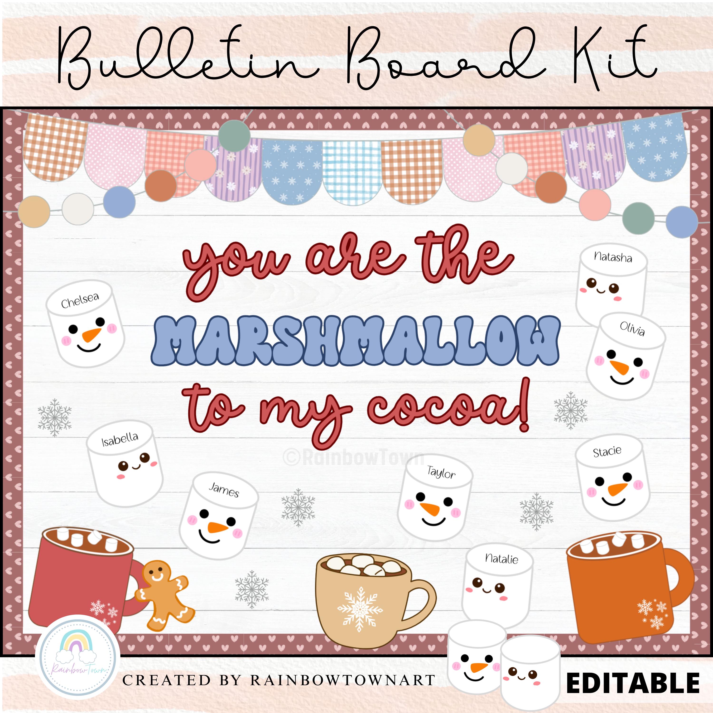 Winter Bulletin Board Kit Hot Cocoa Classroom Decorations Printable ...