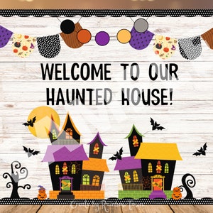 Halloween Bulletin Board Kit Haunted House Classroom Decorations ...