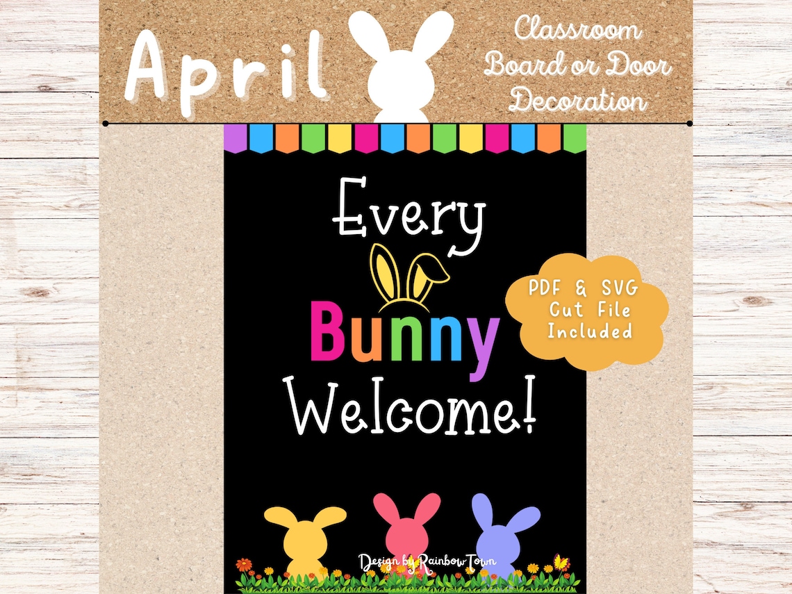 Every Bunny Welcome Easter Spring Bulletin Board Classroom - Etsy