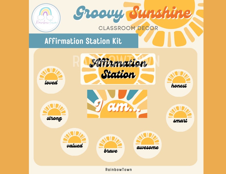 Groovy Sunshine Classroom Decor Bundle BOHO SUN Classroom - Etsy