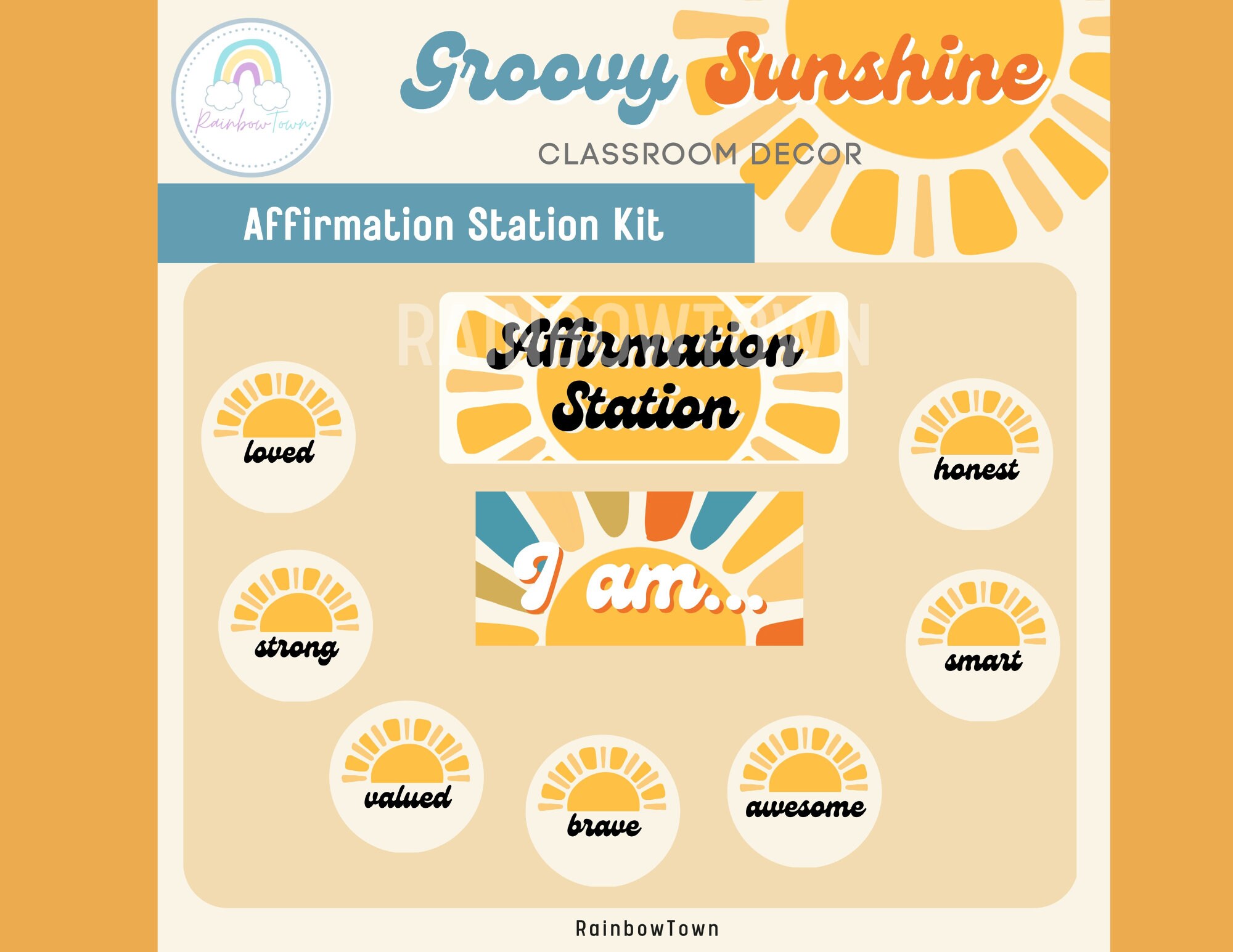 Groovy Sunshine Classroom Decor Bundle BOHO SUN Classroom - Etsy