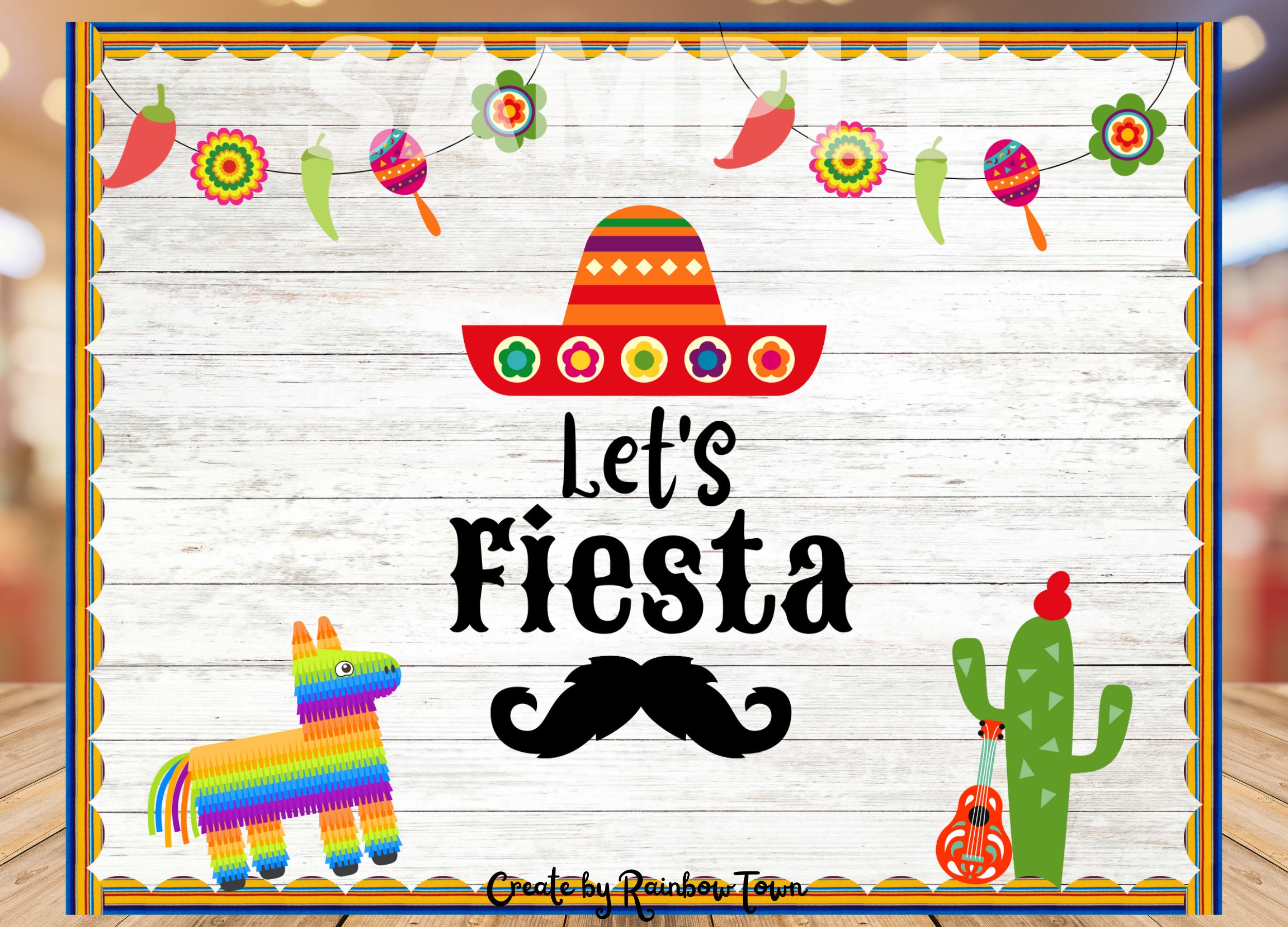 Fiesta Cinco De Mayo Bulletin Board Tropical Classroom Door Decoration ...
