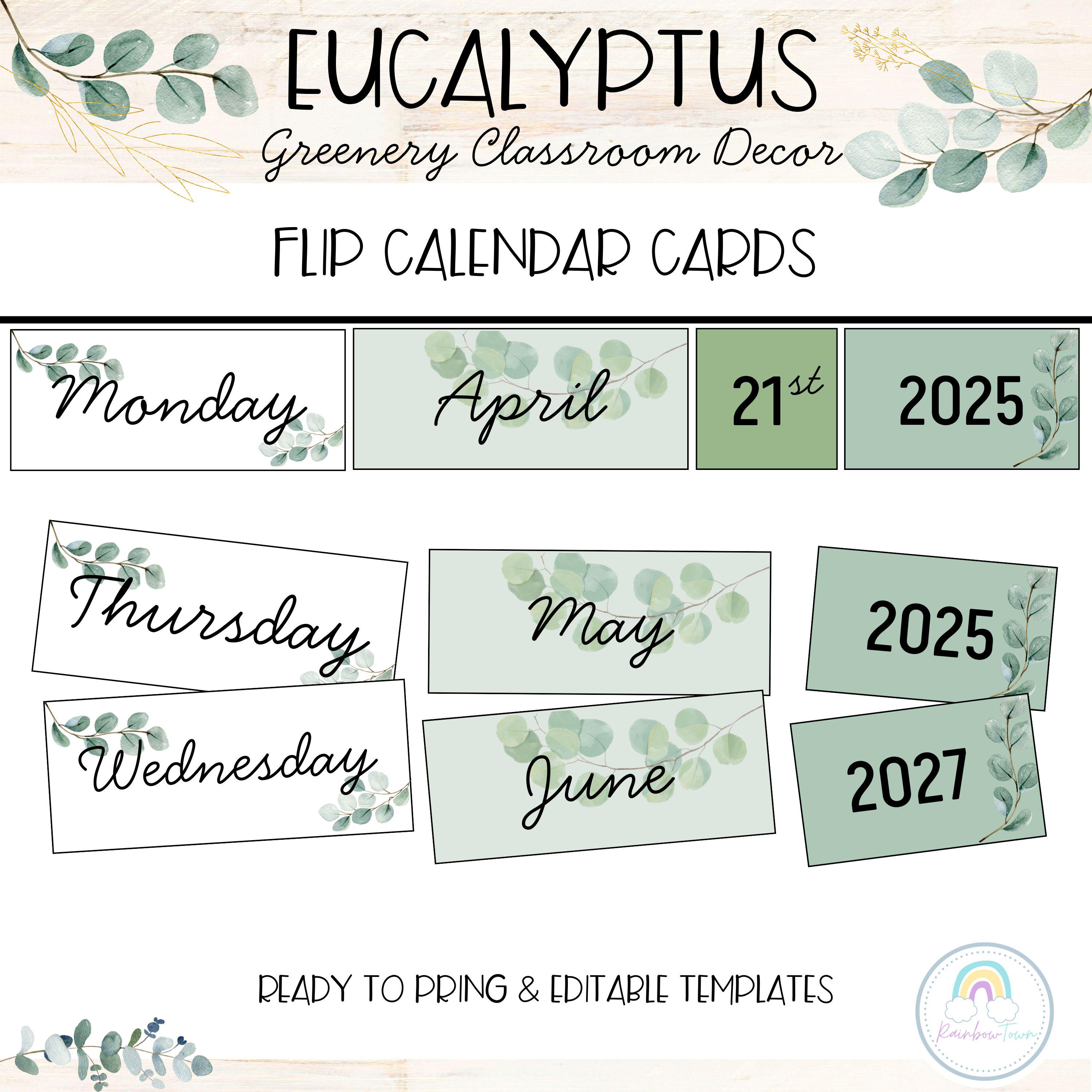 Eucalyptus Classroom Decor Bundle Botanical Greenery Theme Printable ...