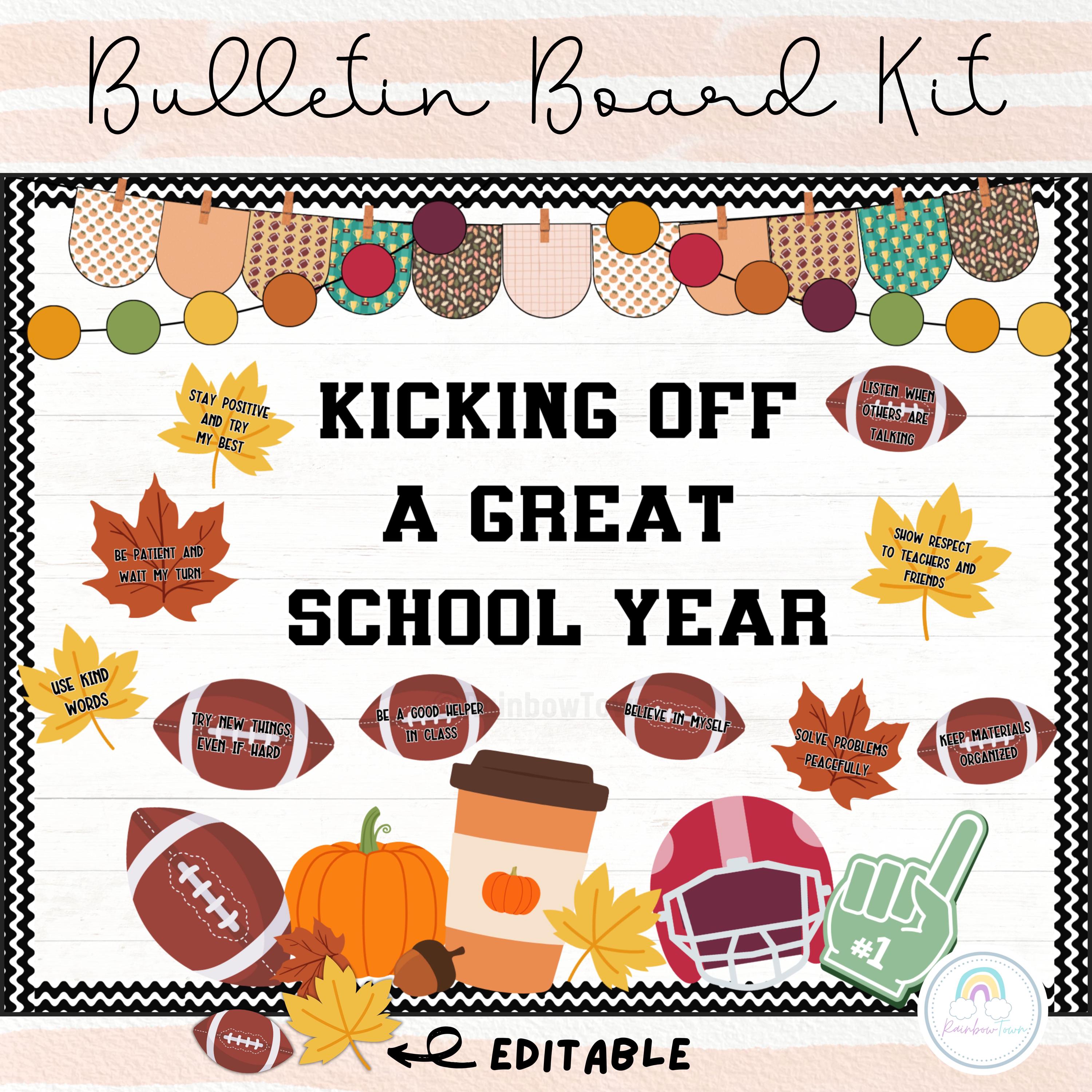 Fall Bulletin Board Kit Sports Football Autumn Classroom Decor ...