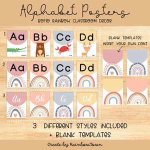 Boho Rainbow Classroom Decor Bundle Neutral Calm Classroom Decorations ...