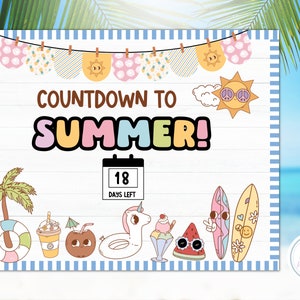 Countdown to Summer Bulletin Board Kit: Groovy Classroom Decor ...