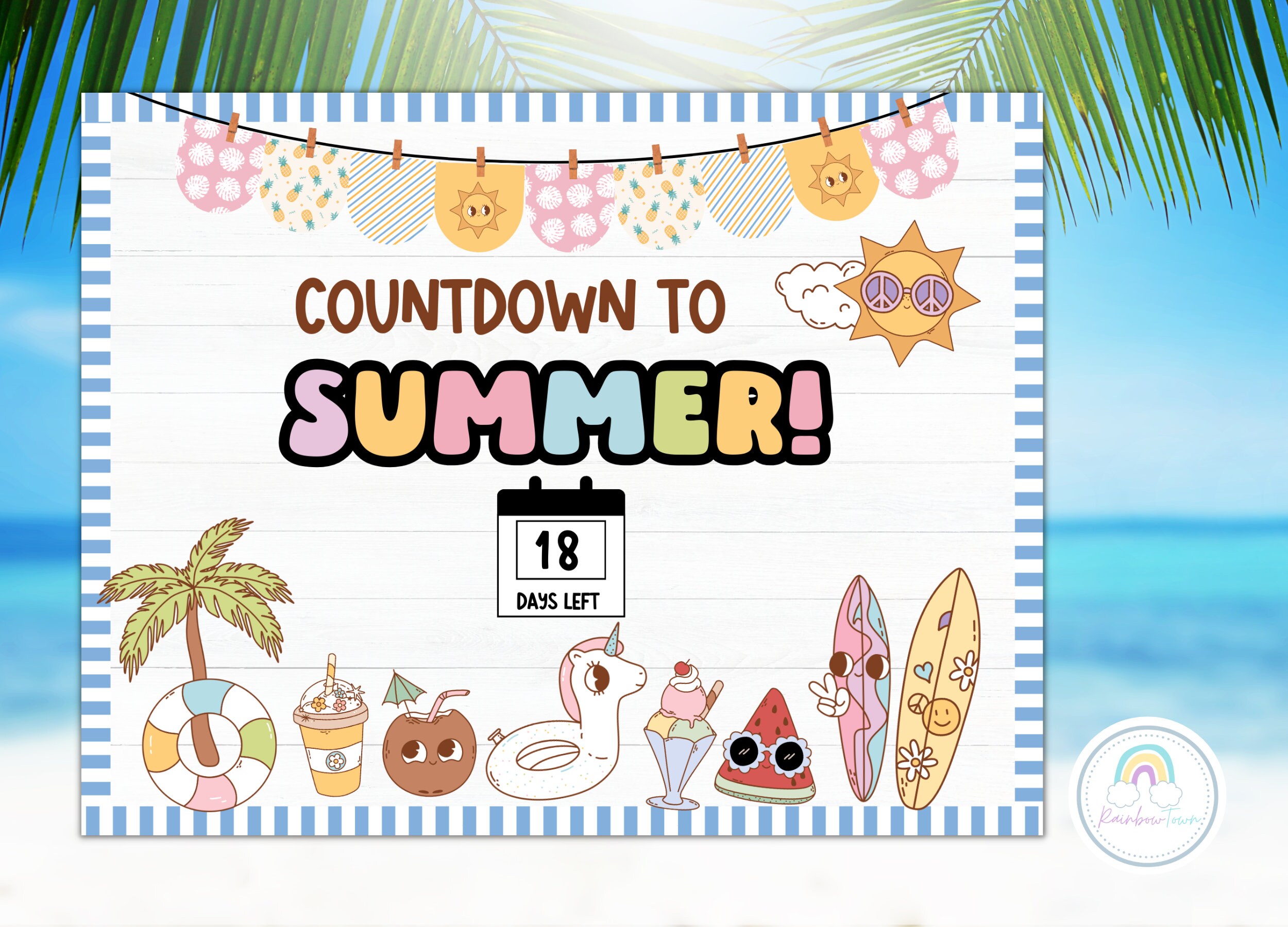 Countdown to Summer Bulletin Board Kit: Groovy Classroom Decor ...