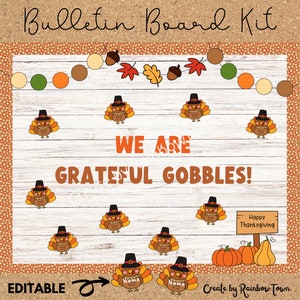 Thanksgiving Bulletin Board Kit | Fall Classroom Decor Printable ...