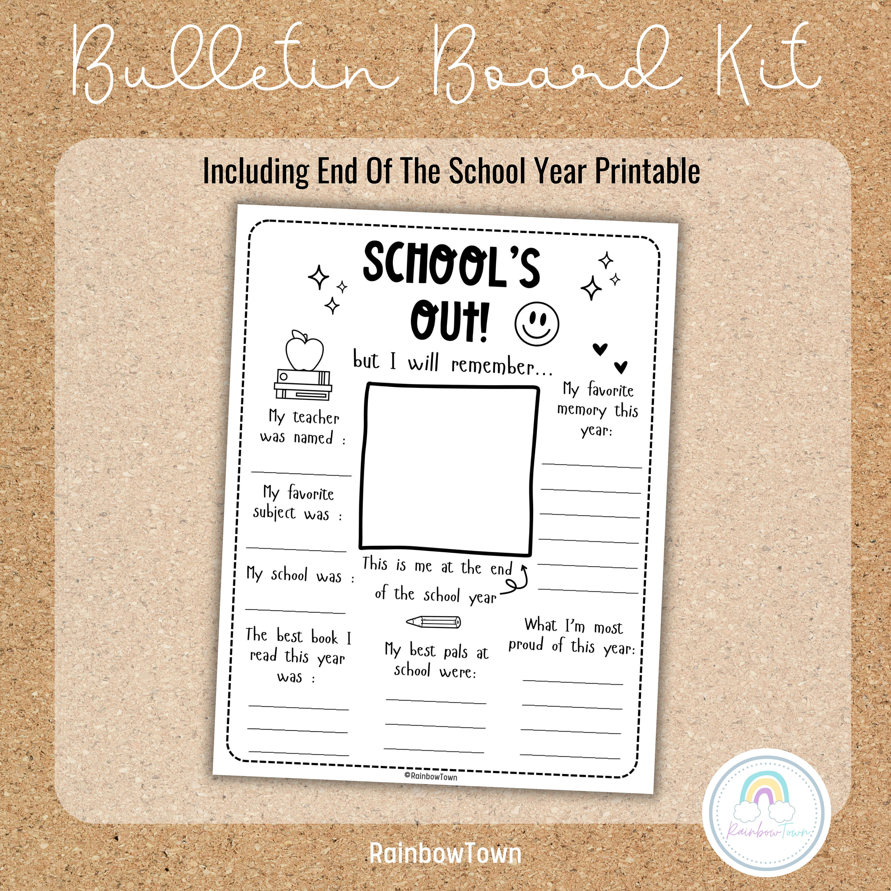 End of Year Bulletin Board Kit Photo Memories Classroom Decor Printable ...