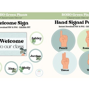 Boho Green Plant Classroom Decor Bundle Neutral Calm Classroom Theme ...