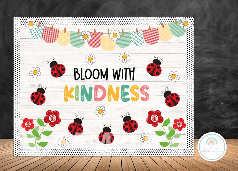 Spring Bulletin Board Kit Kindness Lady Bugs Classroom Decor Printable ...