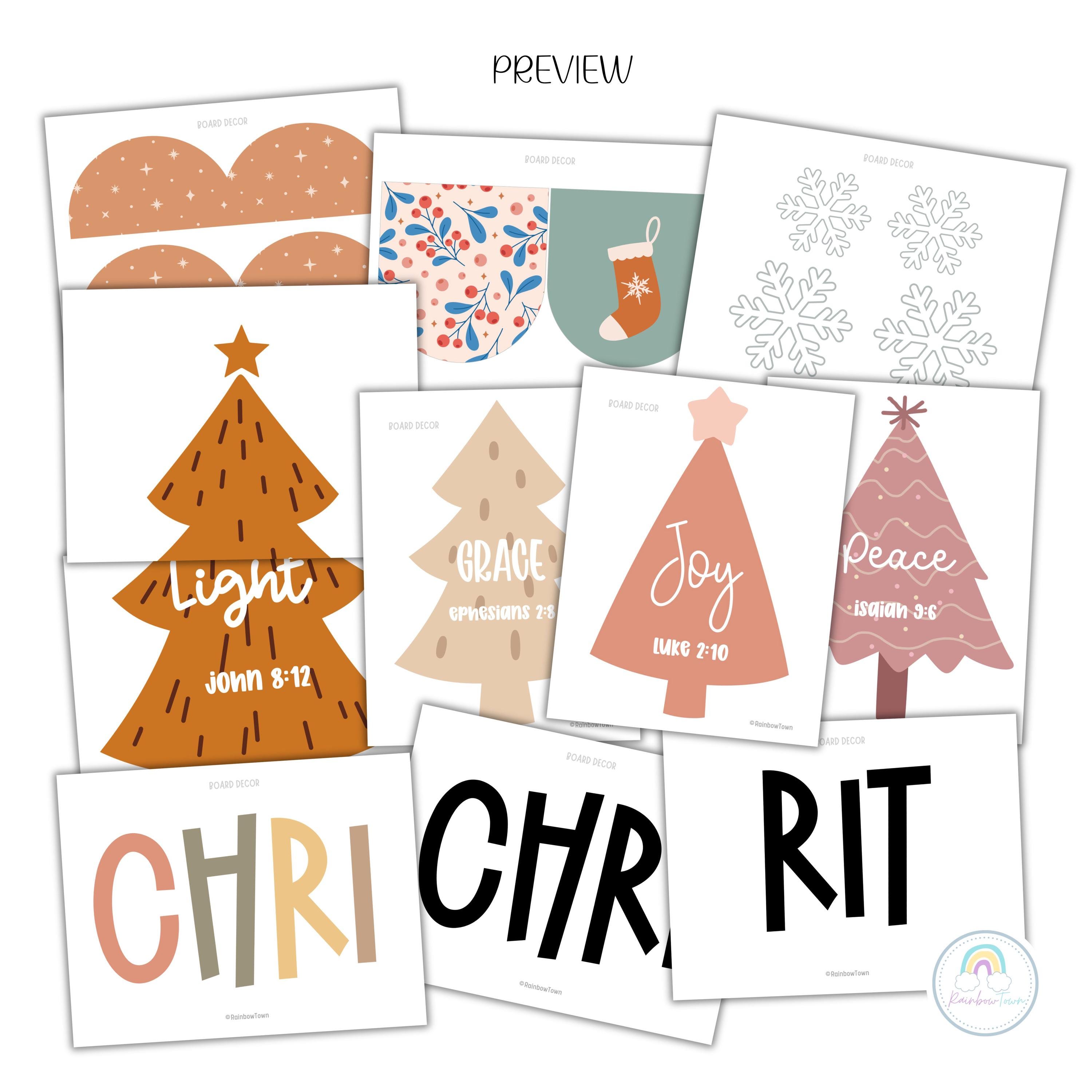 Christmas Bulletin Board Kit Christian Classroom Decor Printable ...