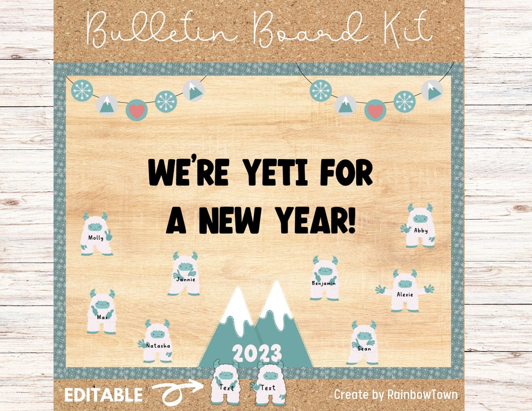 New Year Bulletin Board Kit January Classroom Door Decor - Etsy