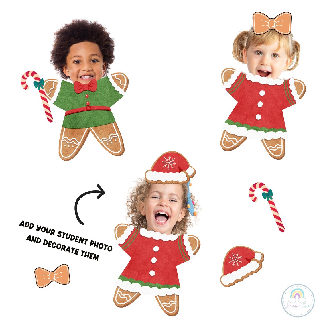 Christmas Bulletin Board Kit Gingerbread Holiday Classroom Decor ...