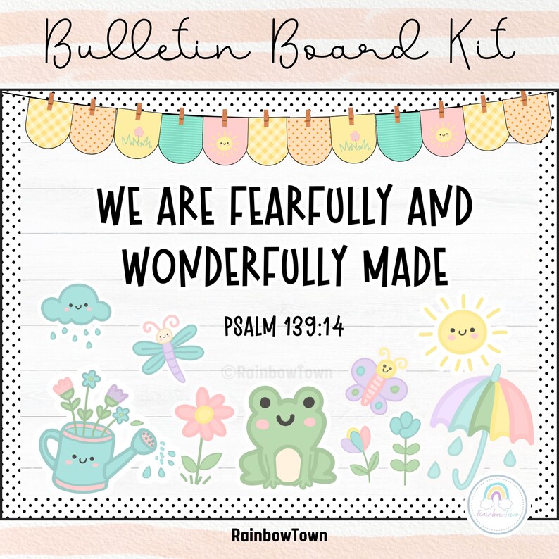 Spring Bulletin Board Kit Pastel Christian Classroom Decor Printable - Etsy