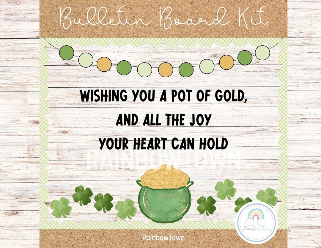 St. Patrick's Day Bulletin Board Kit: Christian Church Decor (printable ...