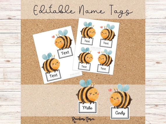 Bumble Bee Name Tags