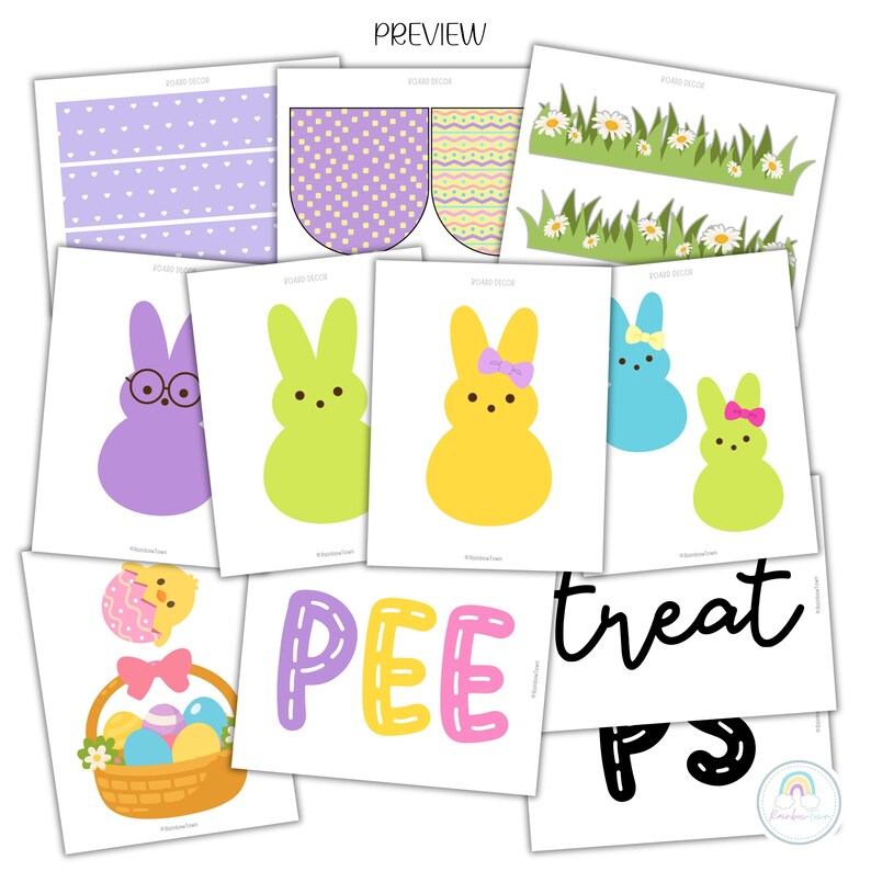 Easter Bulletin Board Kit Bunny Classroom Decor Printable & Editable - Etsy