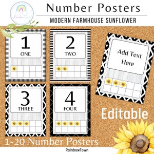 Modern Farmhouse Sunflower Classroom Decor Bundle Sunflower Classroom ...