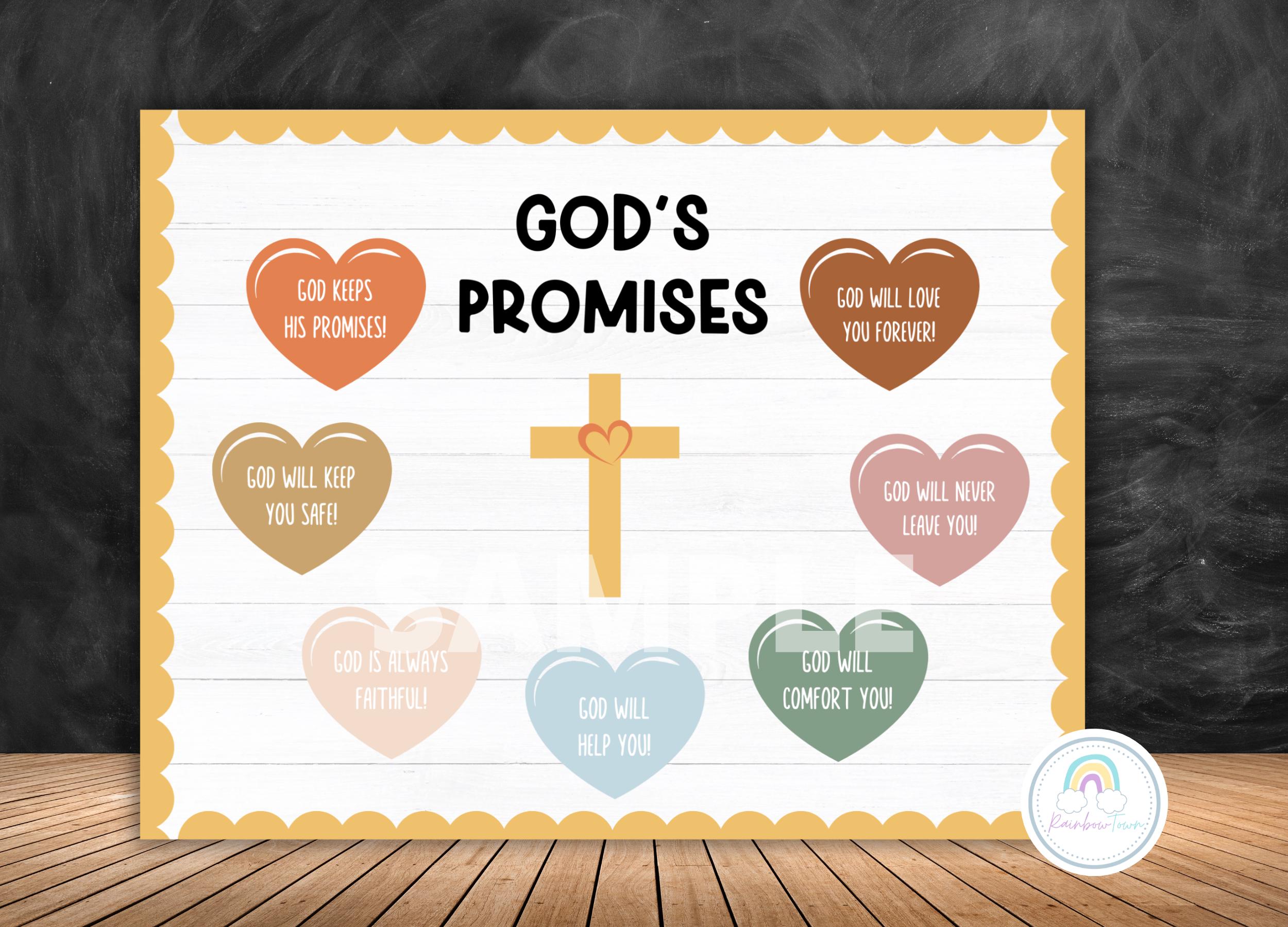 God's Promises Bulletin Board Kit: Sunday School Decor Printable - Etsy