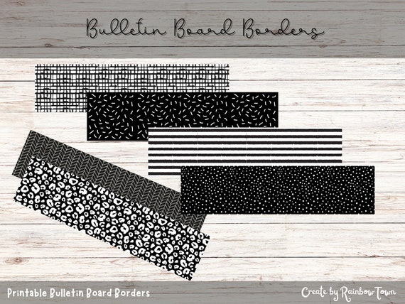 Black and White Bulletin Board Borders Kit Classroom Decor - Etsy