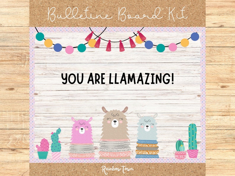 Llama Back to Shcool Bulletin Board Kit Spring Summer Classroom Decor ...