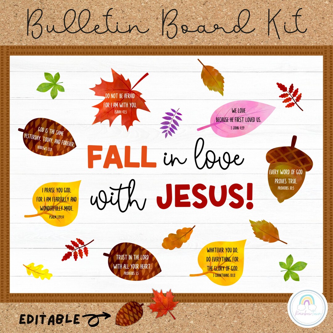 Fall Leaves Bulletin Board Kit | Christian Sunday School Classroom ...