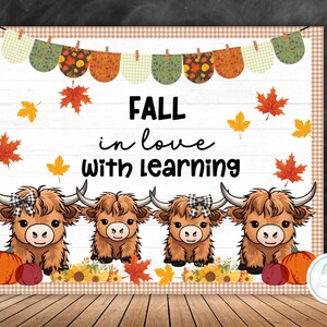 Highland Cow Fall Bulletin Board Kit | Autumn Classroom Decorations ...