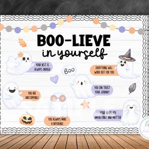 Halloween Bulletin Board Kit Positive Affirmation Decor Printable ...