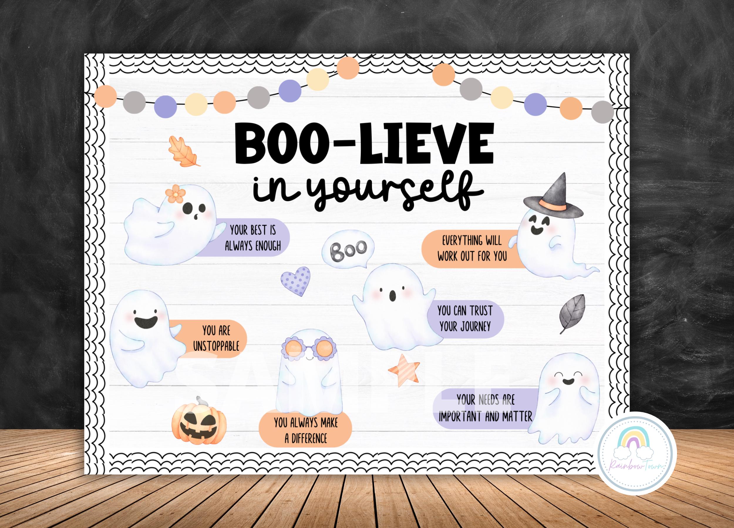Halloween Bulletin Board Kit Positive Affirmation Decor Printable ...