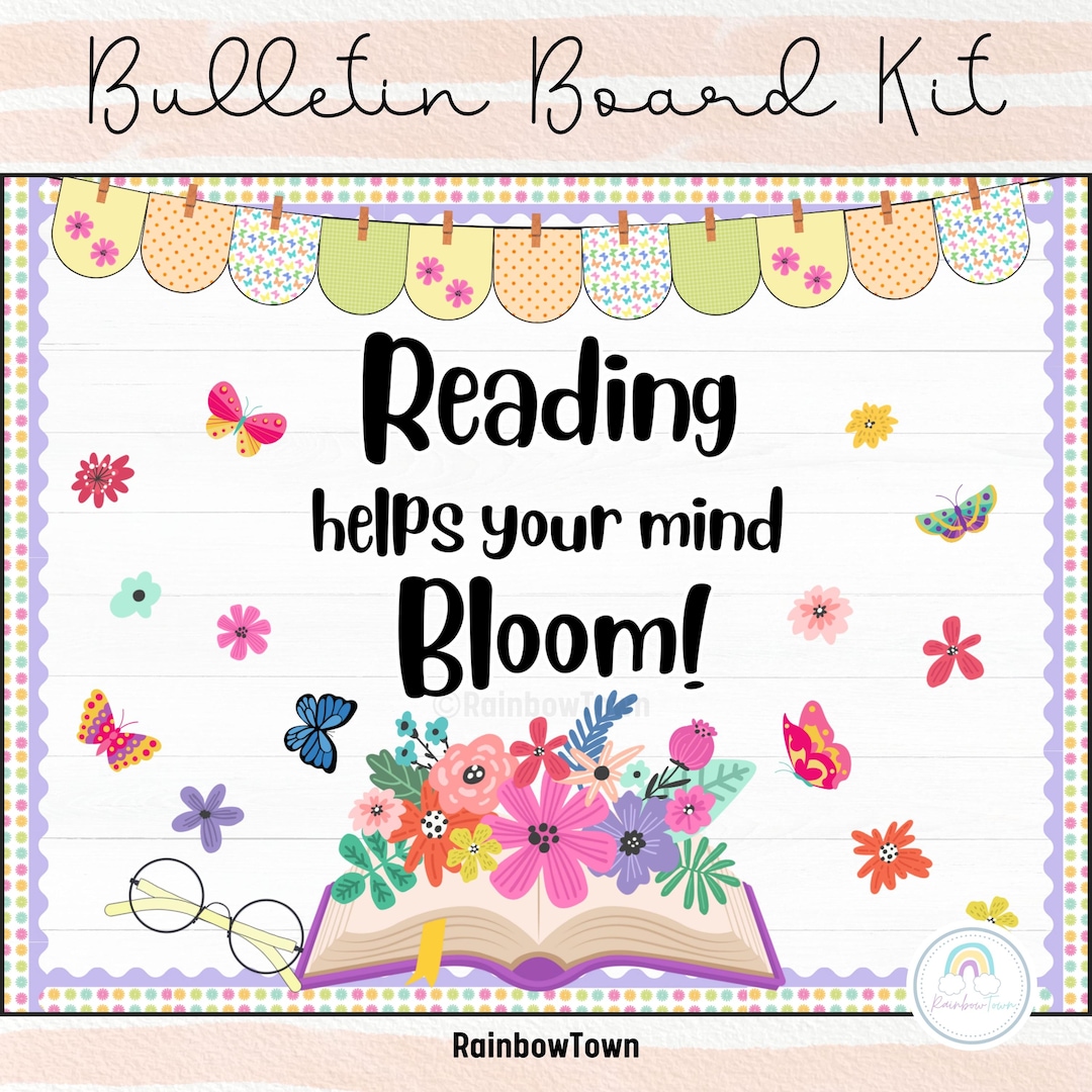 Spring Bulletin Board Kit Reading Corner Classroom Decor Printable - Etsy