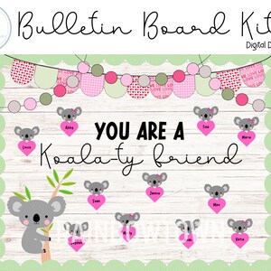 Valentine's Day Bulletin Board Kit Koala Classroom Door Decor Printable ...