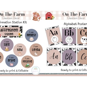 Farm Theme Classroom Decor Bundle Cow Print Classroom Decor Neutral ...