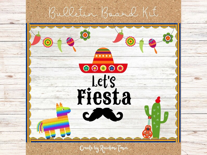 Fiesta Cinco De Mayo Bulletin Board Tropical Classroom Door Decoration ...