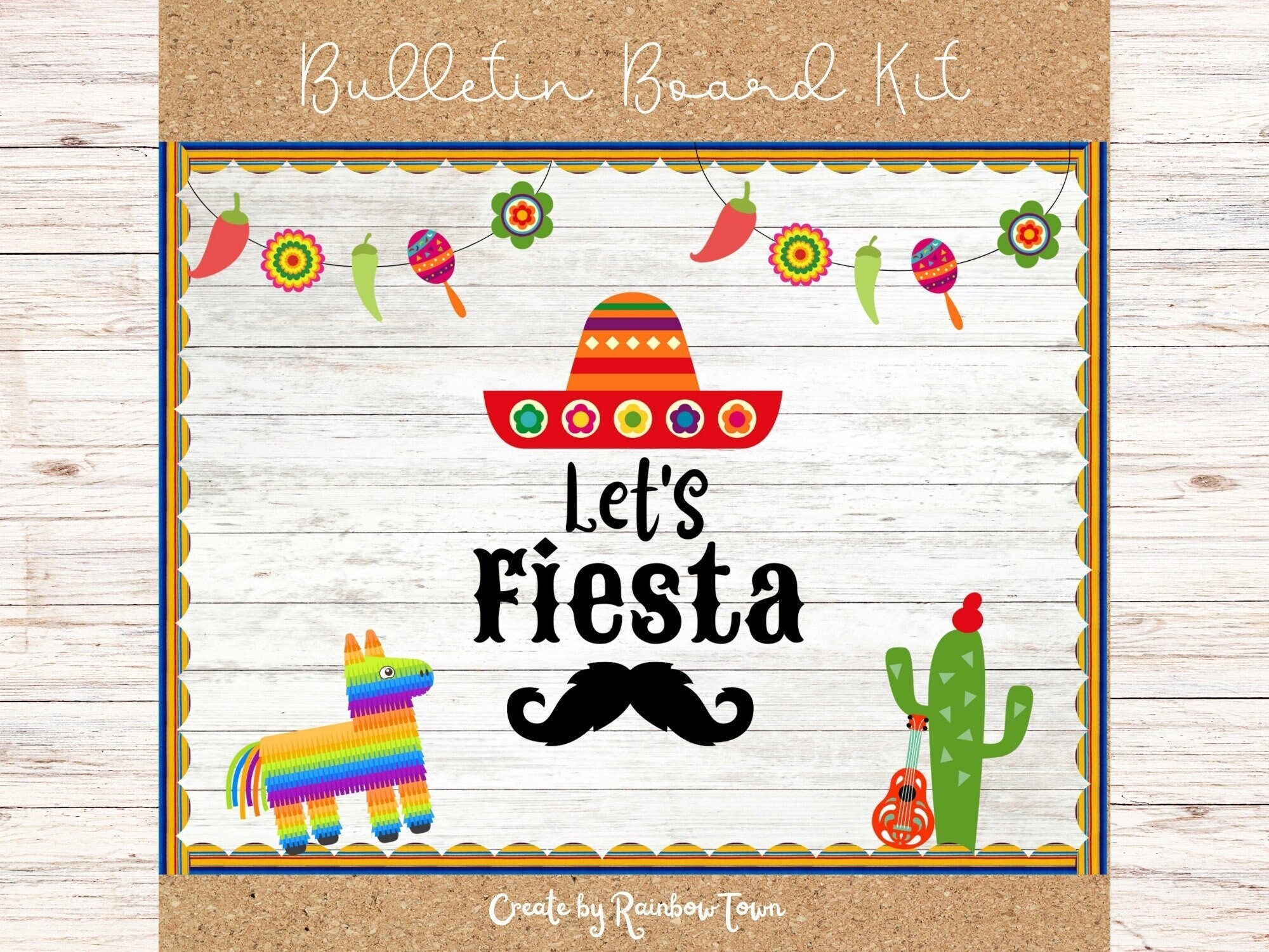 Fiesta Cinco De Mayo Bulletin Board Tropical Classroom Door Decoration ...