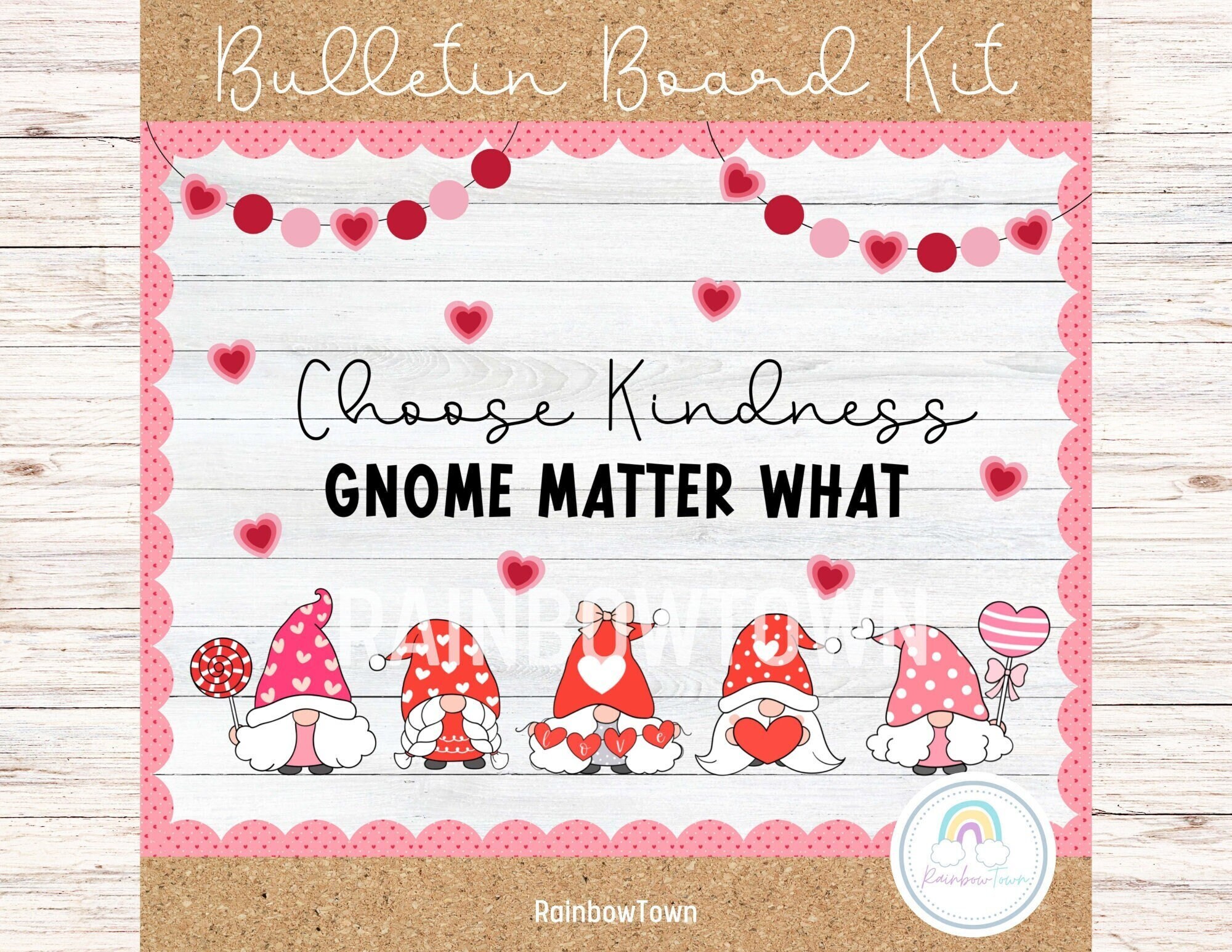Valentine's Day Bulletin Board Kit Gnomes Classroom Decor Printable - Etsy
