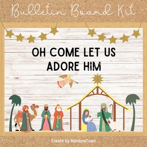 Nativity Scene Bulletin Board Kit Christmas Christian Classroom Decor ...