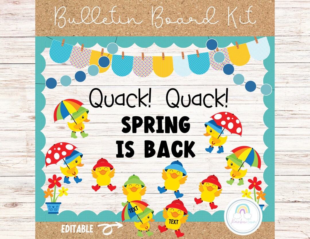 Duck Spring Bulletin Board Classroom Decor Kit Printable - Etsy